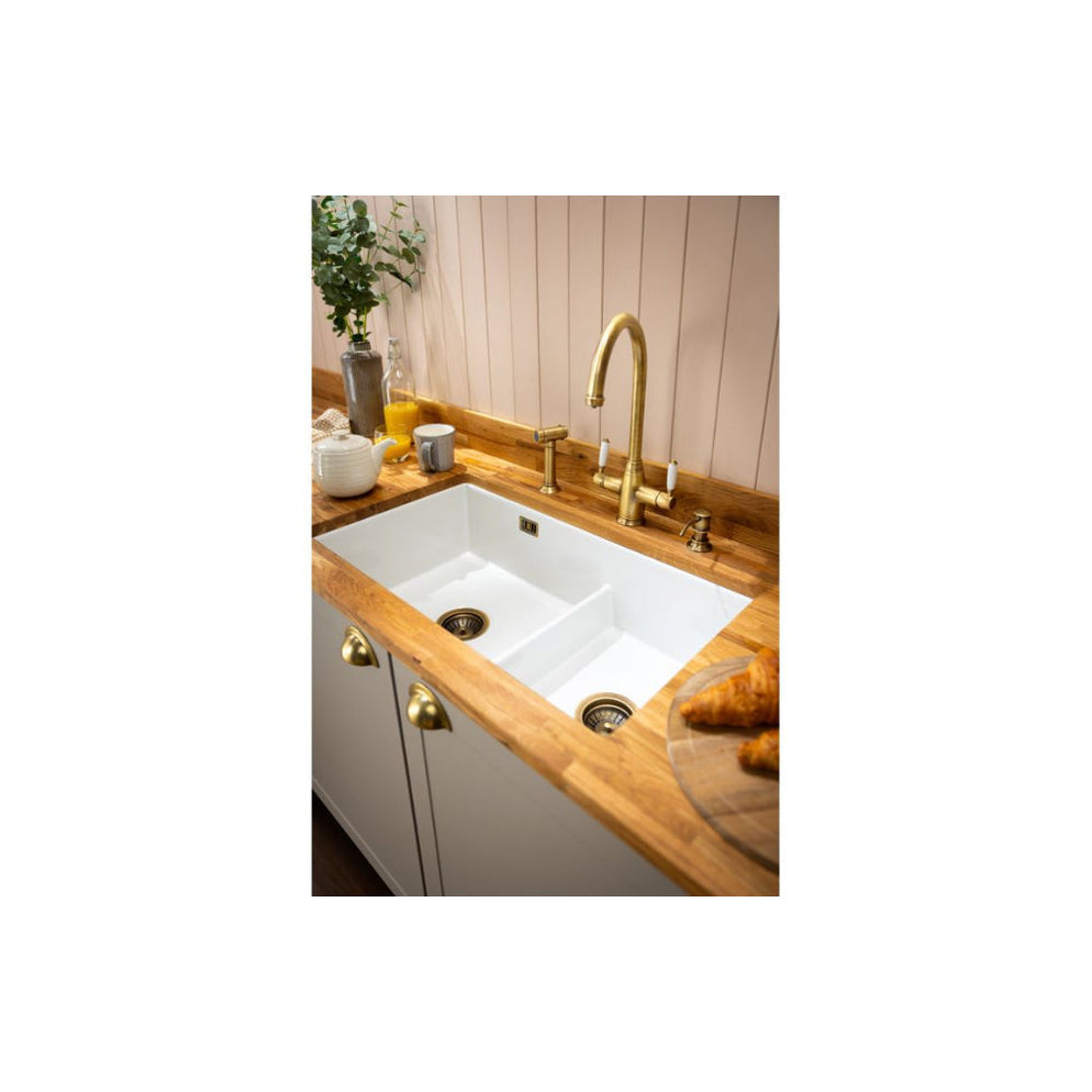 Abode Sandon 1.75B Ceramic Undermount/Inset Sink - White