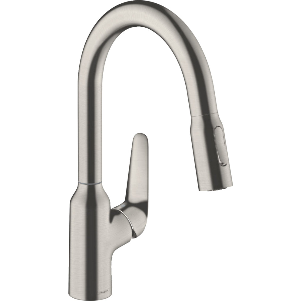 Hansgrohe Focus M42 Single Lever Kitchen Mixer 180 with Pull-Out Spray ...