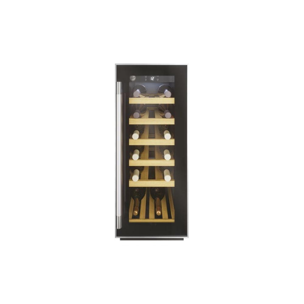Hoover H500 HWCB 30 UK/N 30cm Wine Cooler - Black Glass & St/Steel