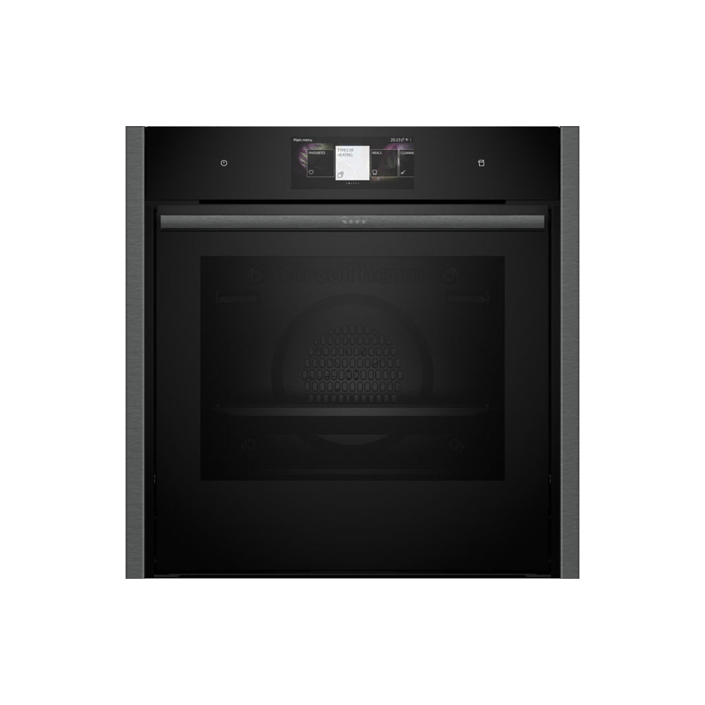 Neff N90 B64FT53G0B Single Slide & Hide Electric Oven w/Steam - Black w ...