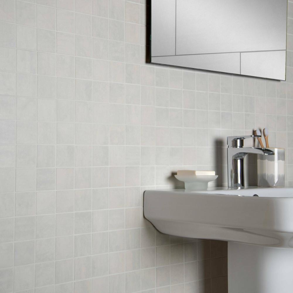 Splendour Concrete 297x297 Flower Light Grey Mosaic Concrete Effect Ti