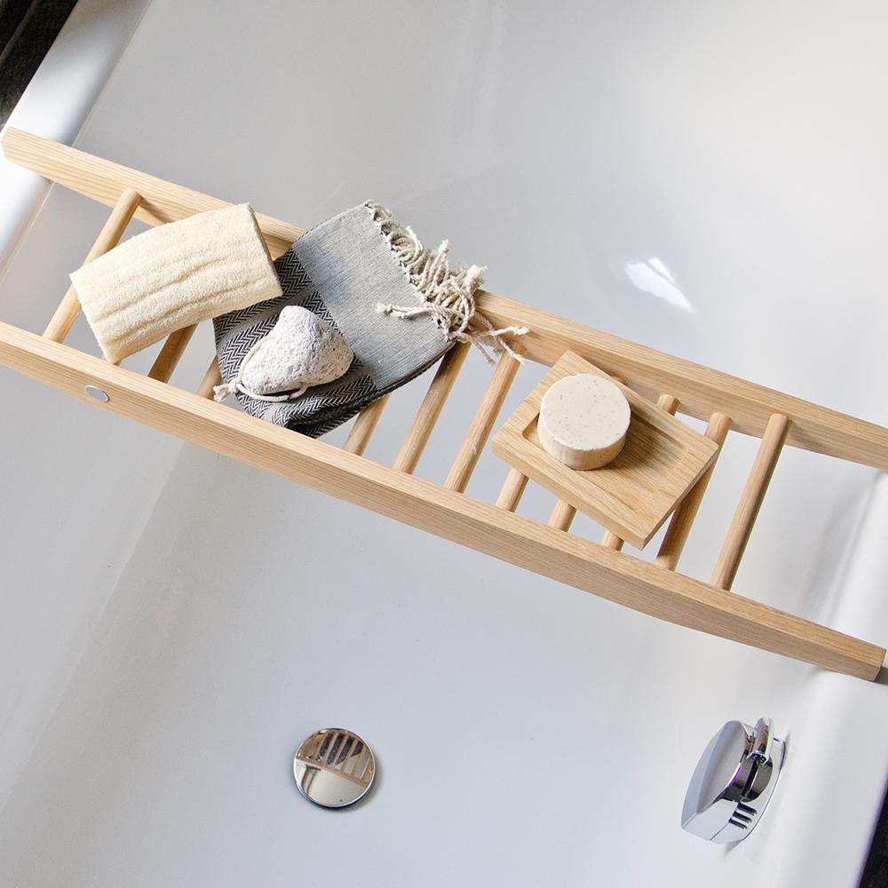 Wooden Bath Bridge Studio / Bath Rack - Natural Oak