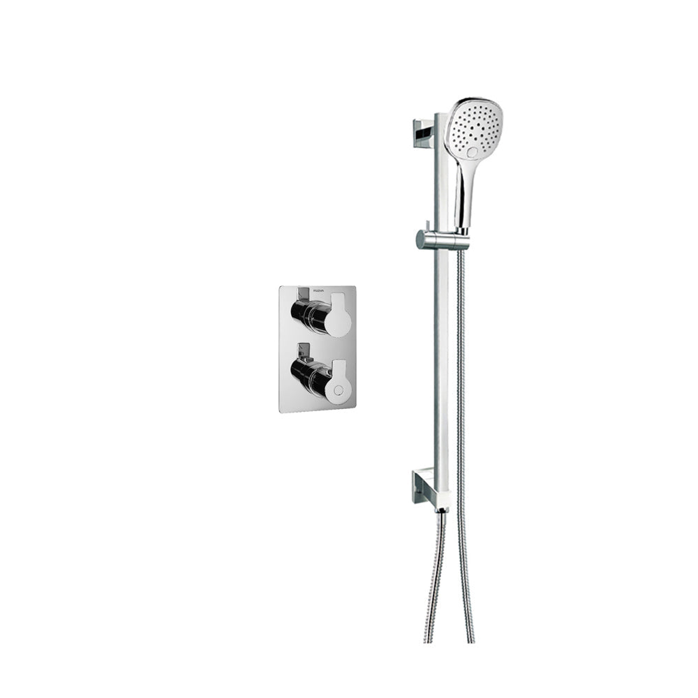 Flova Spring Thermostatic 1-Outlet Shower Valve with Slide Rail Kit