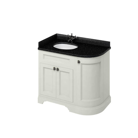 Burlington 1000mm Curved Corner Vanity Unit - Floor Standing 3 Door Un