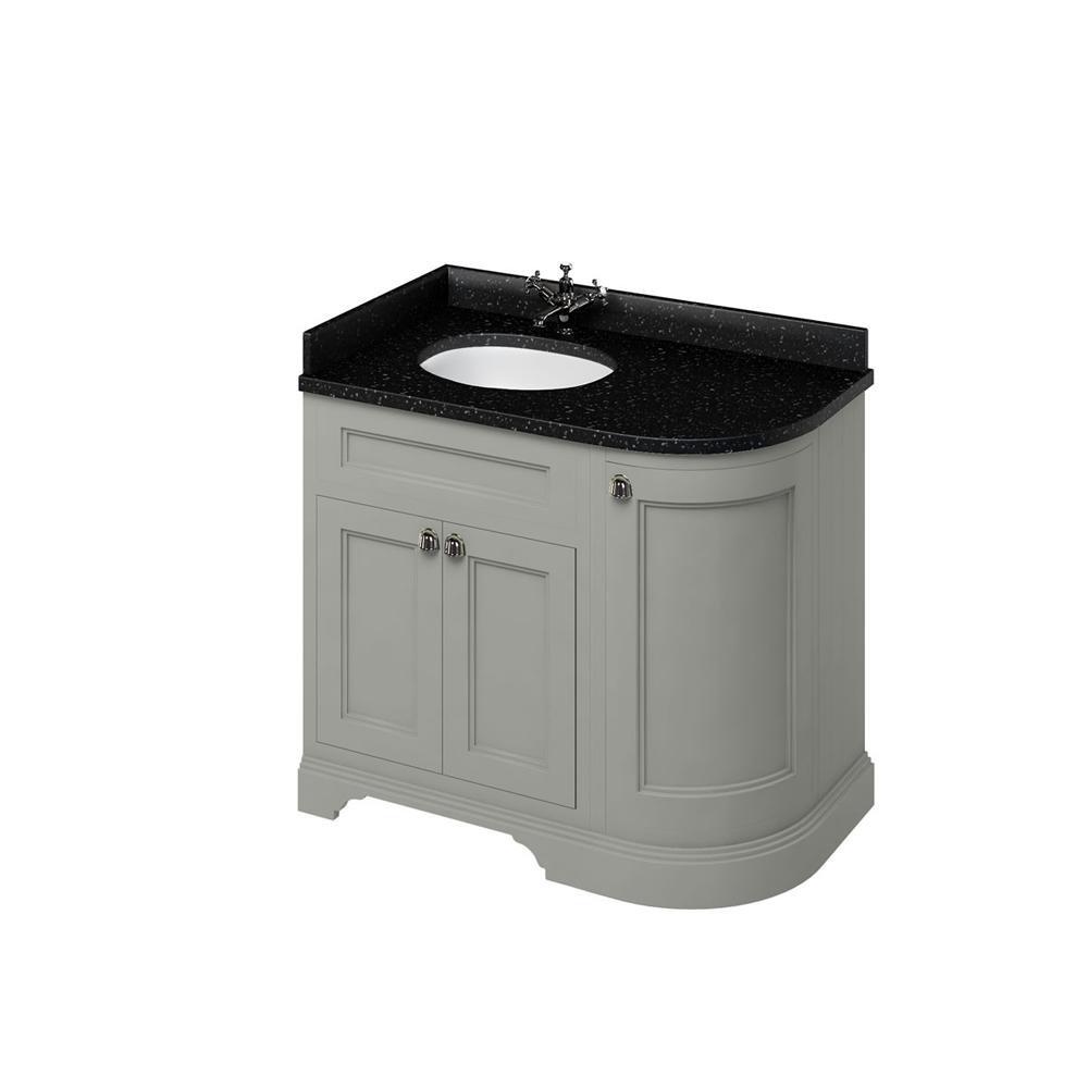 Burlington 1000mm Curved Corner Vanity Unit - Floor Standing 3 Door Un