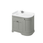 Burlington 1000mm Curved Corner Vanity Unit - Floor Standing 3 Door Un