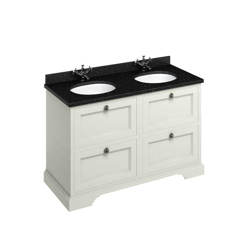 Burlington 1300mm Double Vanity Unit - Floor Standing 4 Drawer Unit wi