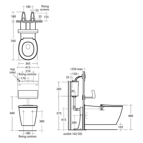 Ideal Standard Concept Freedom Wall Hung Elongated Rimless WC Suite