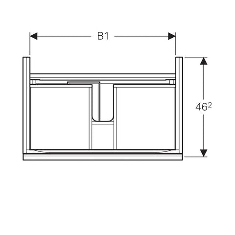 Geberit Acanto Vanity Unit - Wall Hung 1 Drawer Unit (Various)
