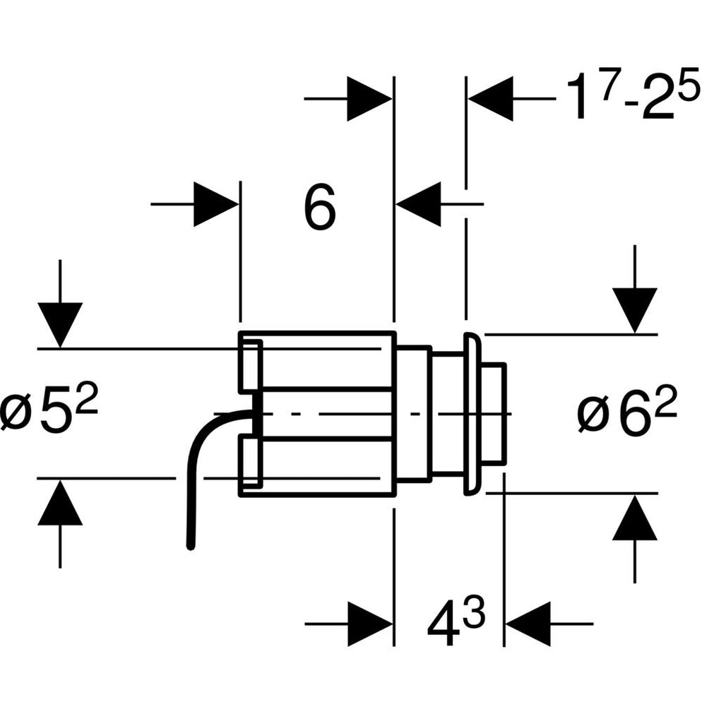 Geberit WC Flush Control with Pneumatic Flush Actuation and Concealed