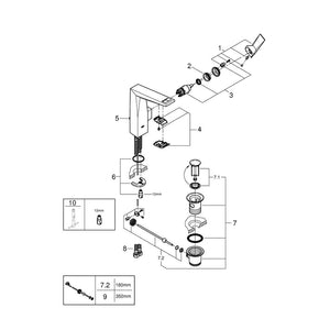 Grohe Allure Brilliant 1/2 Inch Large Size Single Lever Basin Mixer wi