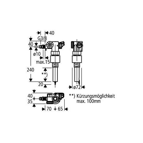 Grohe Filling Valve for Concealed Flushing Cisterns