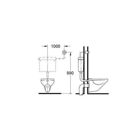Grohe Flushing Cistern for WC with Copper Pipe