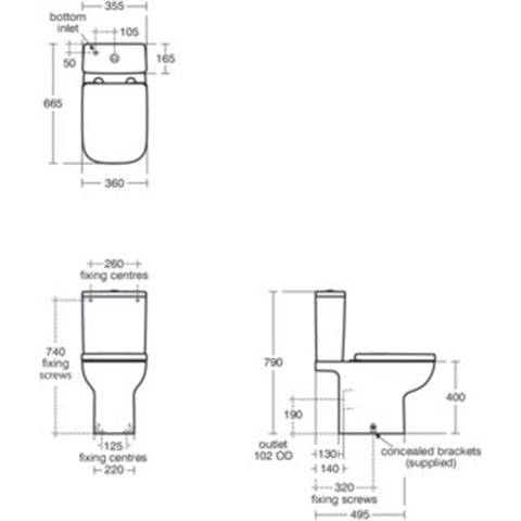 Ideal Standard i.Life A Close Coupled Comfort Height Toilet with Rimle