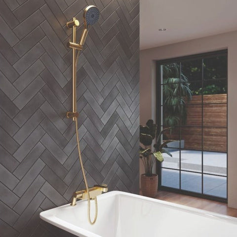 Aqualisa Midas 220 Thermostatic Bath & Shower Mixer - Brushed Brass