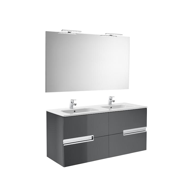 Roca Victoria-N 1200mm Double Vanity Unit - Wall Hung 4 Drawer Unit wi